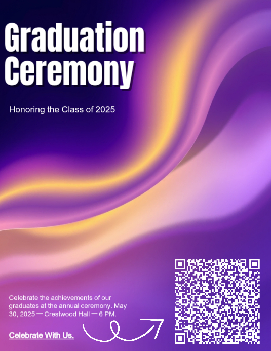 Plantilla de Elegant Gradient Graduation Program Flyer | Premium ...